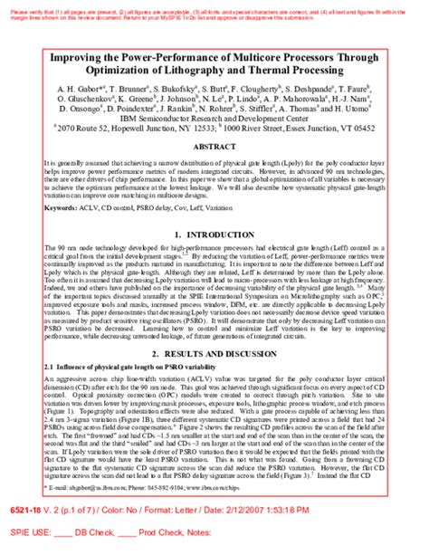 Pdf Improving The Power Performance Of Multicore Processors Through