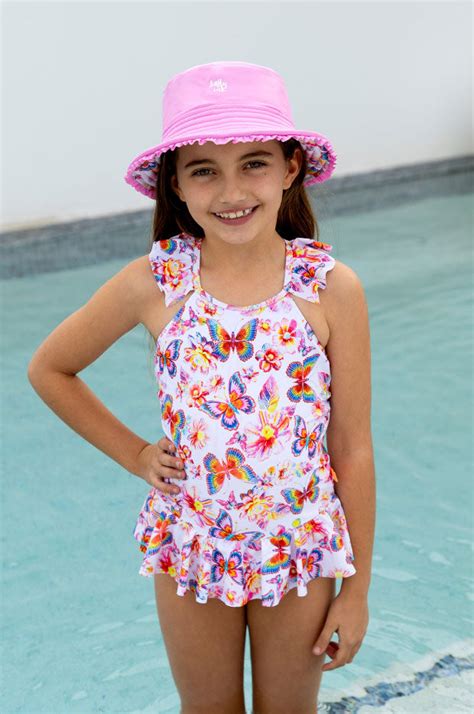 Salty Ink Girls Miss Aloha One Piece Whitemulti Swimwear Galore Au