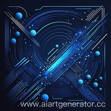 Abstract Electronic Drawing Space Theme In Blue Ai Art Generator
