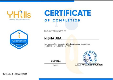 Completed Web Development Course Nisha Jha Posted On The Topic Linkedin