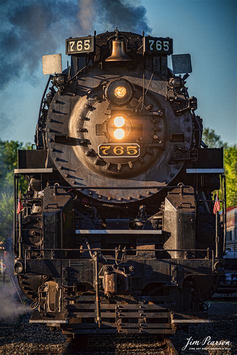 A Portrait Of Steam Locomotive Nickel Plate 765 At The Station In