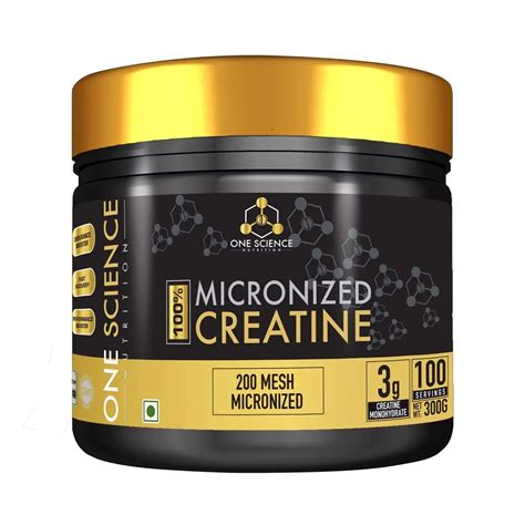 One Science Micronized Creatine Monohydrate Powder 300gm 100 Serving