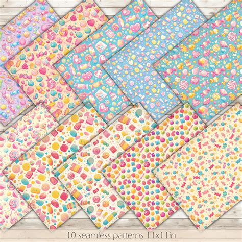 Candy Digital Paper Candy Printable Paper Candy Pattern Candy