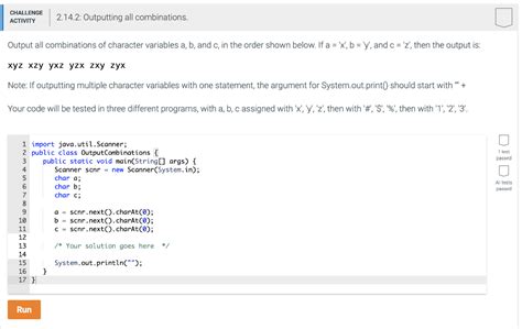 Solved Challenge Activity 2142 Outputting All