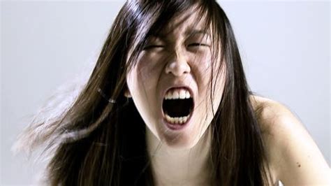 Asian Female Monster Face Coming Out Stock Footage Video 100 Royalty