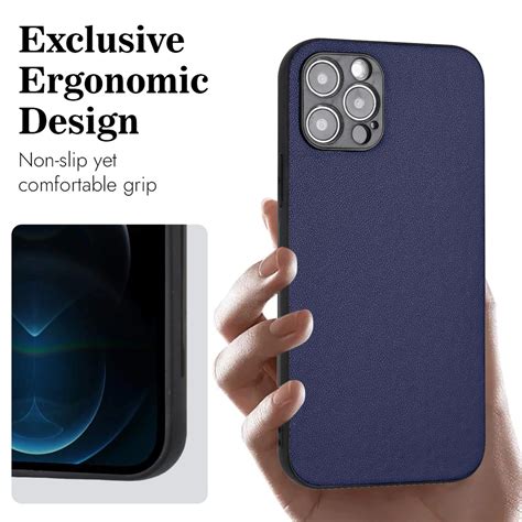 For Iphone 12 Pro Max R20 Leather Pattern Phone Single Case Blue