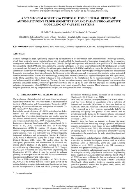 pdf a scan to bim workflow proposal for cultural heritage automatic