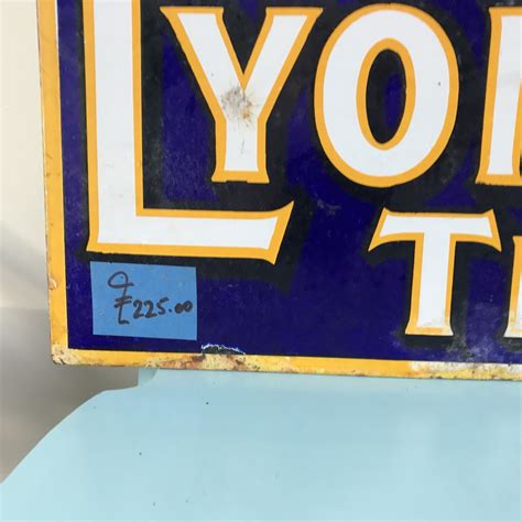 Lyons Tea Agents For Vintage Enamel Double Sided Advertising Sign Vintage Pine Etc Ltd