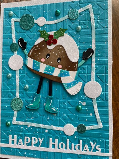 Dancing Figgy Pudding Handmade Card Etsy