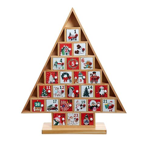 Kurt S Adler 15 Inch Wooden Tree Advent Calendar In The Seasonal