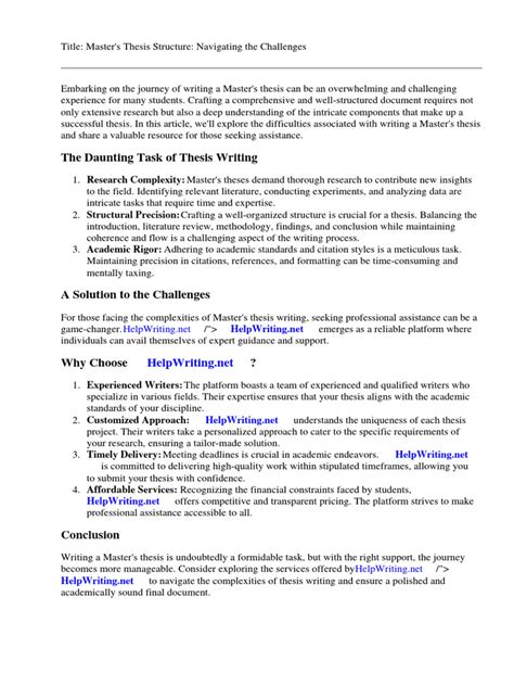 Masters Thesis Structure Pdf