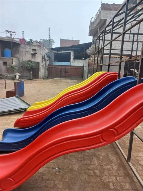 Yellow And Red Straight Frp Playground Slides Age Group 7 Years At