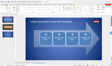 Free Free Horizontal Process Diagram With 4 Steps And Presentation Slides
