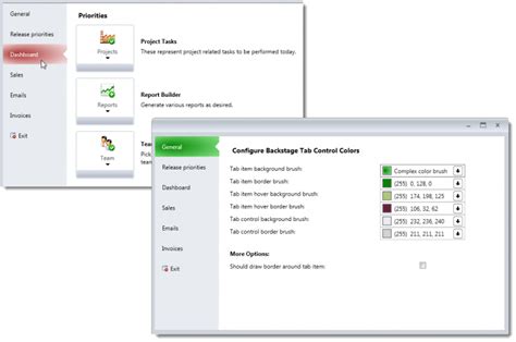 Office Ribbon Styled Backstage Tab Control NET Control For WPF