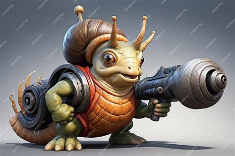 Premium Photo Fantasy Snail With Human Body Builder Shape Cartoon