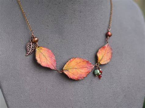 Autumn Jewelry Fall Leaf Necklace Autumn Women Accessory Statement