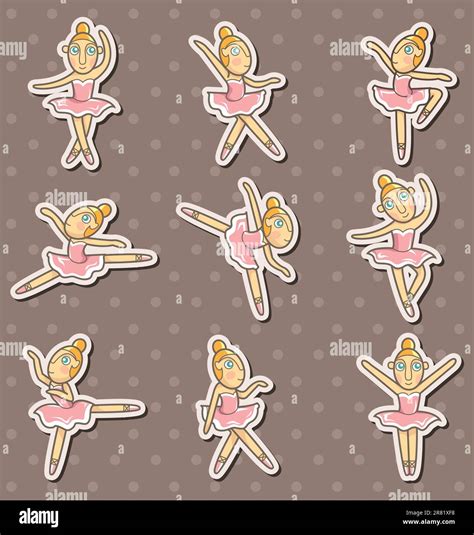 Cartoon Ballet Dancer Stickers Stock Vector Image And Art Alamy