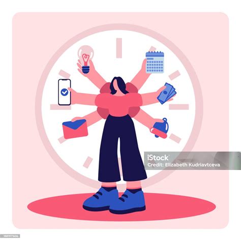 Multitasking Concept Vector Illustration Lots Of Hands Keep Up With