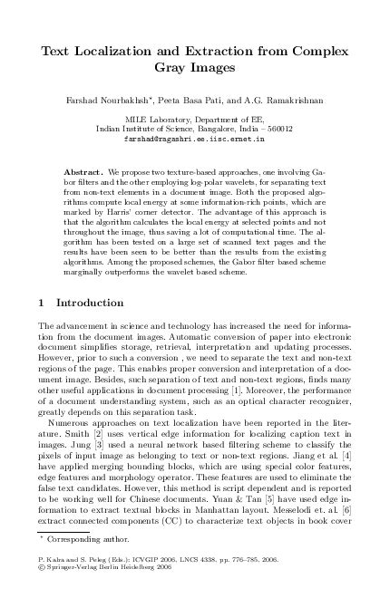 Pdf Text Localization And Extraction From Complex Gray Images