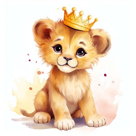 Lindo Bebé Rey León Clipart Png De Alta Calidad Sublimación De León