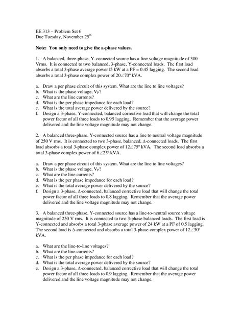 Problem Set 6 Electrical Circuit Analysis Ii Ee 313 Docsity