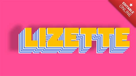 Lizette Yellow Blue 3d Text Effect Generator