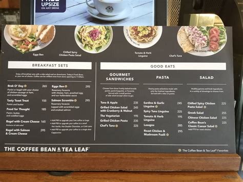 The Coffee Bean And Tea Leaf Cebu City Biliran Rd Menu Prix