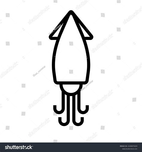 Cephalopod Squid Icon Seafood Vector Stock Vector Royalty Free
