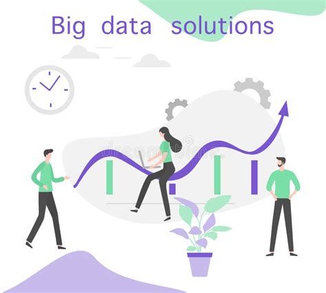 Big Data Solution Financial Increase Growth People Stock Vector Illustration Of Financial