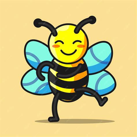 Happy Dancing Bee Premium Vector