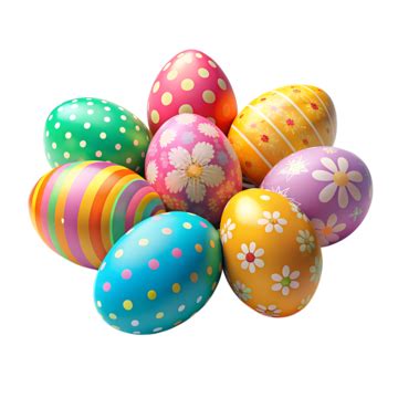 Colorful Easter Eggs Clip Art Illustration Happy Easter Eggs Clipart