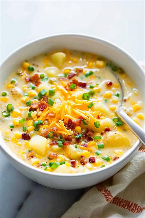 Creamy Cheesy Corn And Potato Chowder Recipe Cheesy Corn Chowder In