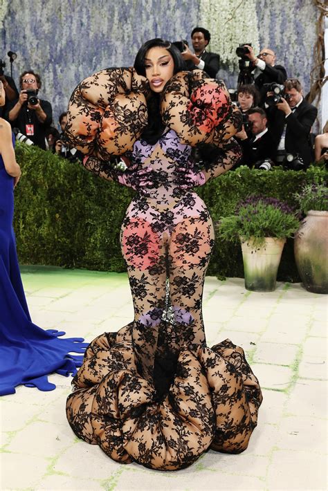 Cardi B Turns Heads In Lace Dress With Puffed Sleeves To Met Gala 2026 Newsbreak