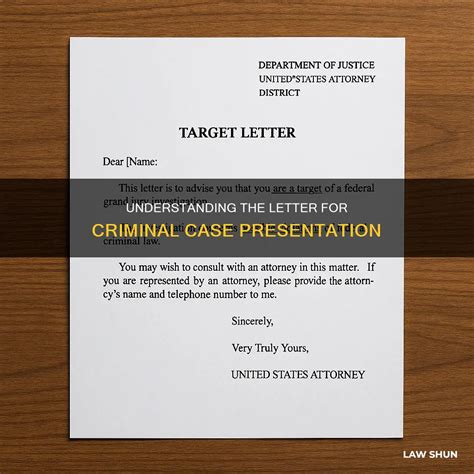 Understanding The Letter For Criminal Case Presentation Lawshun