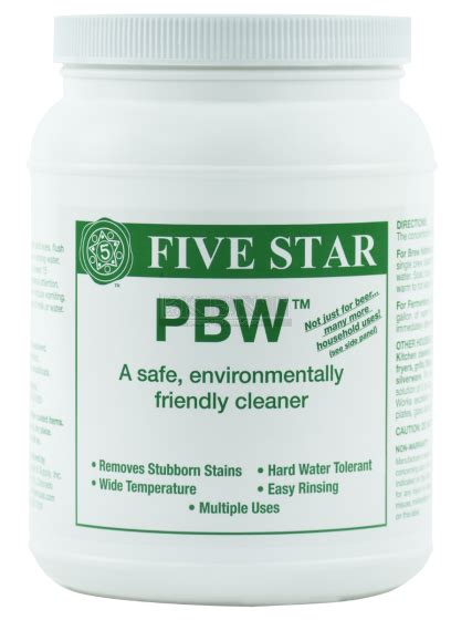 Five Star Pbw Powered Non Caustic Cleaner 6 X 4 Lbs Jars Shop