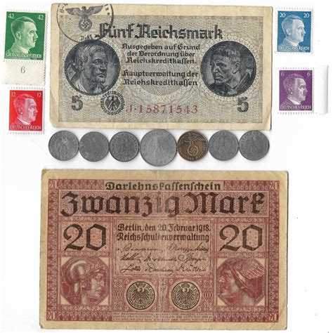Rare Old Original Ww2 German Currency Banknote Wwii Germany Coin