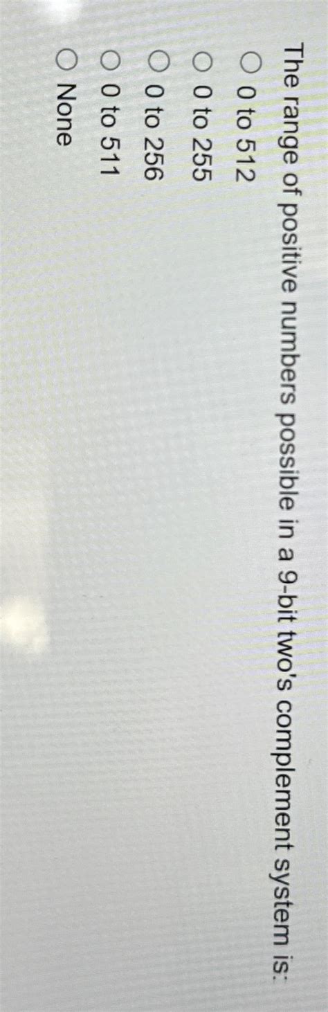 The Range Of Positive Numbers Possible In A Bit Chegg Com