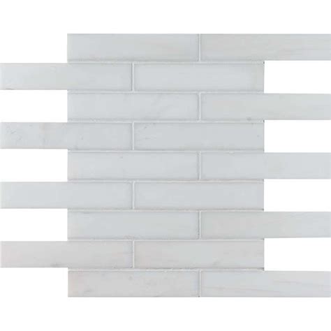 Snow White Honed Snow White Honed Mosaic Modern Staggared Joint 1 1 30