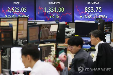 코스피 코스닥 하락 마감 연합뉴스