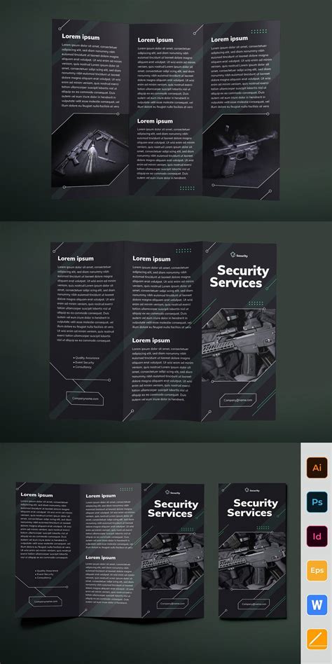 Security Services Brochure Trifold In 2025 Pamphlet Design Trifold