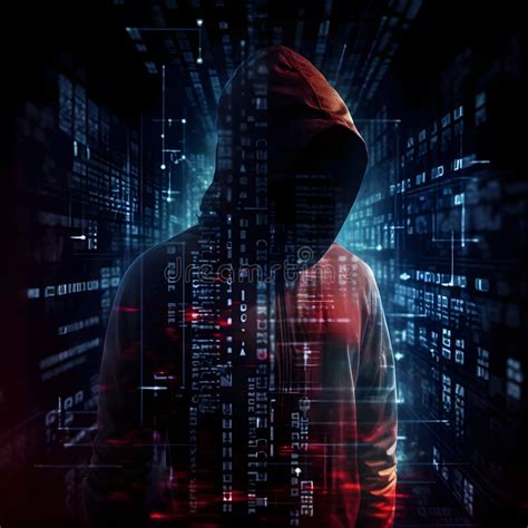 Anonymous Hacker Concept Of Cybercrime Cyberattack Dark Web Ai Generated Stock Illustration