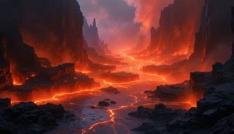 Free Molten Hell Landscape Image Volcanic Hellscape Magma