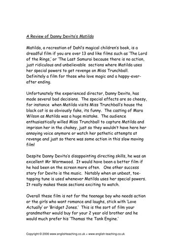 Matilda Teaching Resources