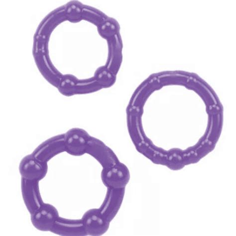 Lb6042 Roxo Kit Anel Peniano Retardador De Ereção 3 Unidades Roxo