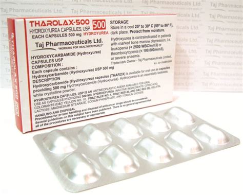 Tharolax Hydroxyureatharolax Hydroxyurea 500mg Hard Capsule Drug