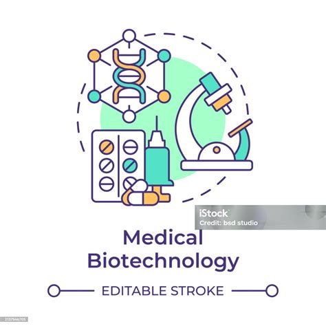 Medical Biotechnology Multi Color Concept Icon Stock Illustration