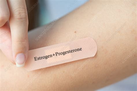 Estrogen And Progesterone Transdermal Patch Conceptual Image Stock