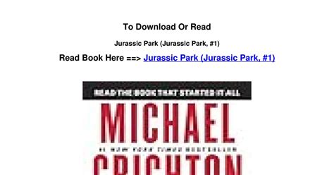 Epub Download Jurassic Park Jurassic Park 1 By Michael Crichtonpdf