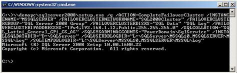 Installing A Two Node Sql Server 2008 Cluster Advanced Option