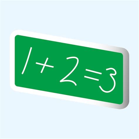 Premium Vector School Board With 1 Plus 2 Equals 3 Line Icon Chalk